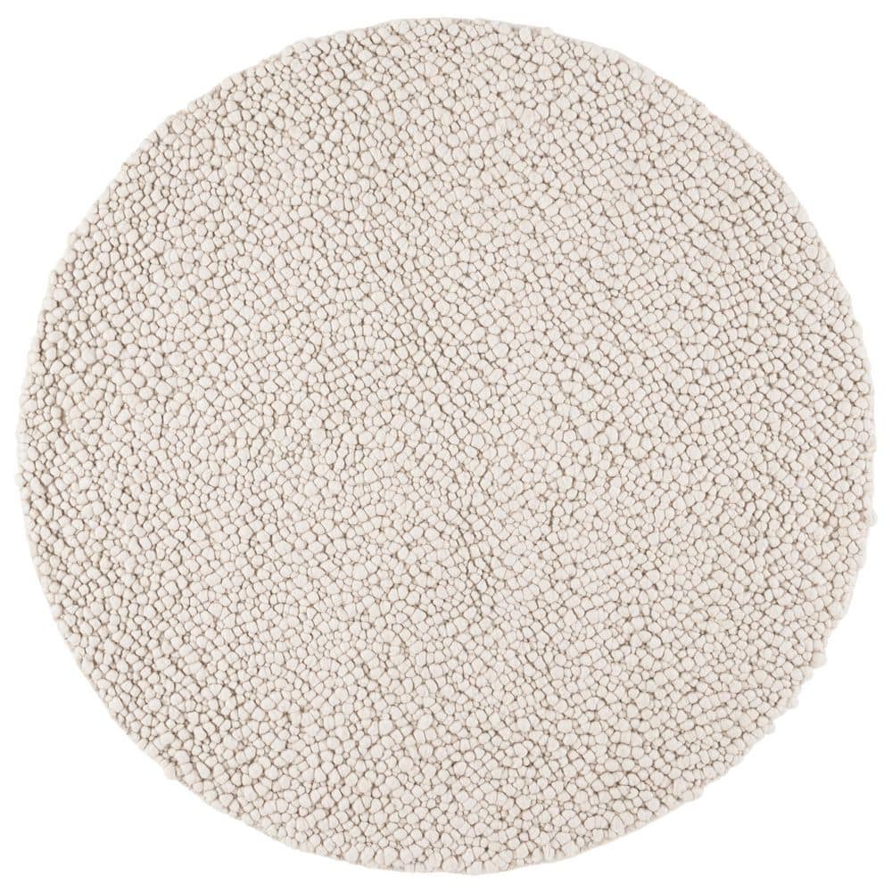 SAFAVIEH Natura 6 ft. x 6 ft. Ivory Solid Bubble Round Area Rug NAT258A ...