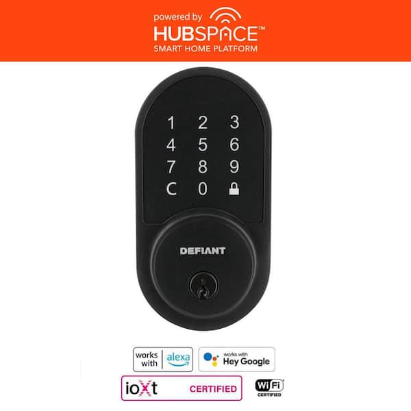 Reviews for Defiant Round Matte Black Smart Wi-Fi Deadbolt Powered by ...