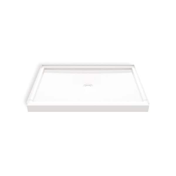 Swan Veritek 50 in. L x 38 in. W Alcove Shower Pan Base with Center ...