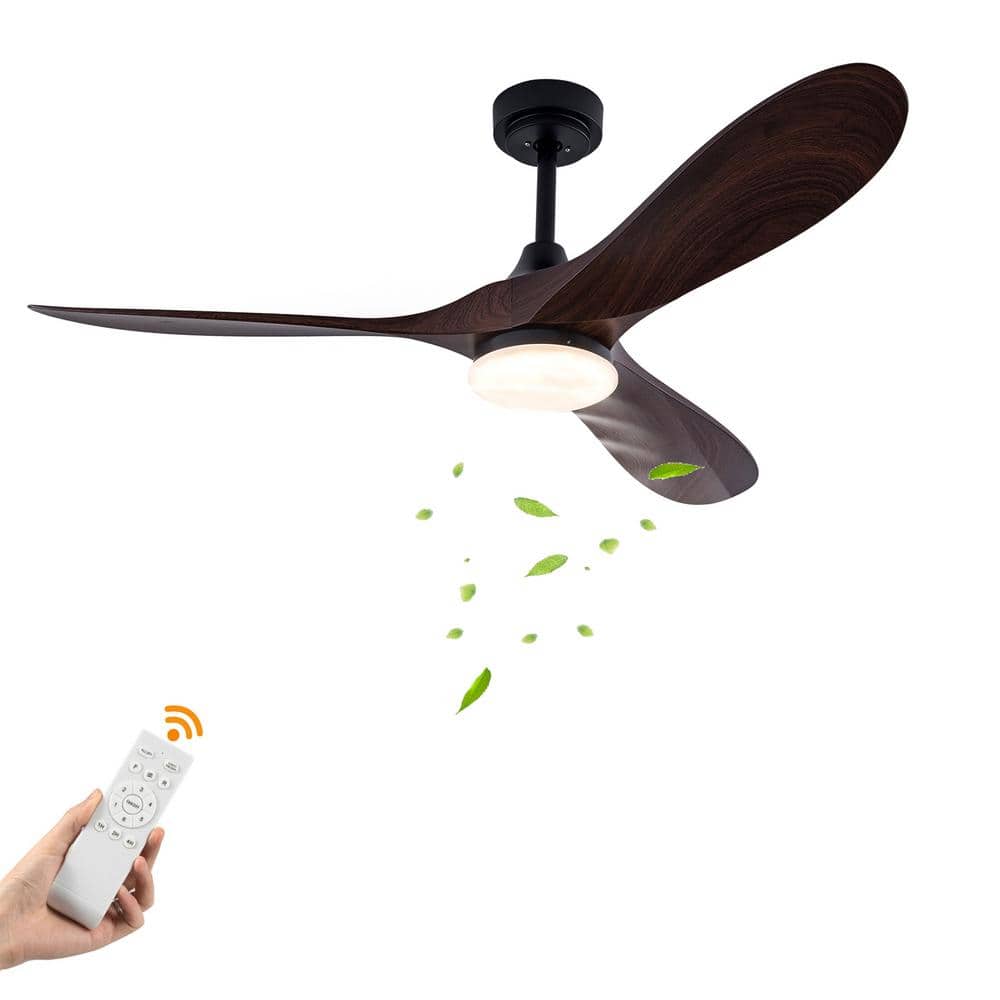 OUKANING 42 in. Indoor Black Modern 6-Speed Reversible Ceiling Fan with ...