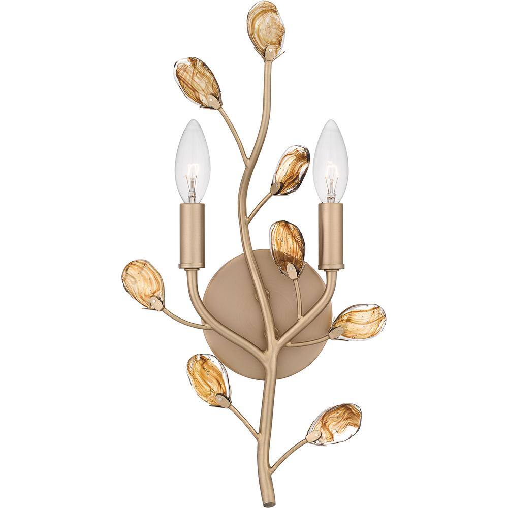 Quoizel Heiress 2-Light Bronze Gold Wall Sconce HEI8709BGD - The Home Depot