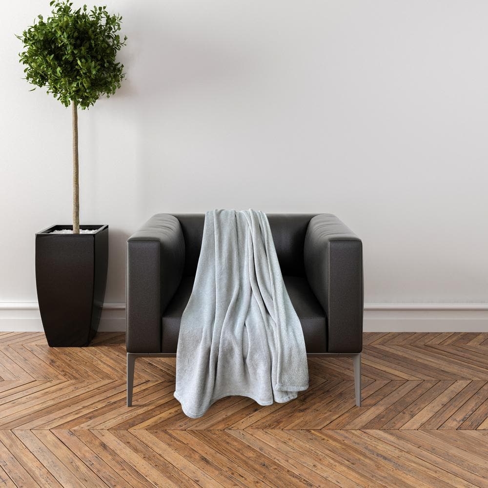 Harper Lane Marlin Plush Beige Polyester Throw Blanket 50 in. x 60 in ...