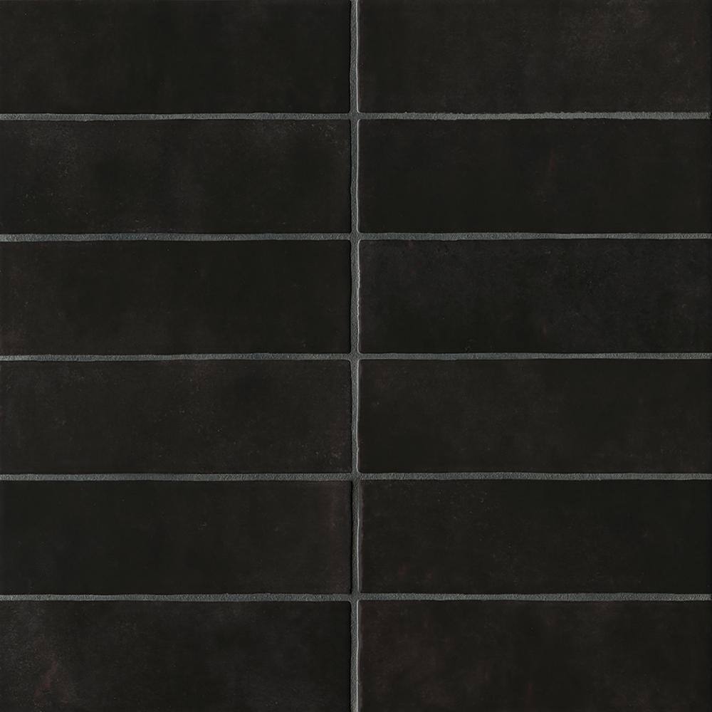 Reviews for Bedrosians Cloe Subway Glossy Black 2.5 in. x 8 in. Handmade-Look Ceramic Wall Tile ...