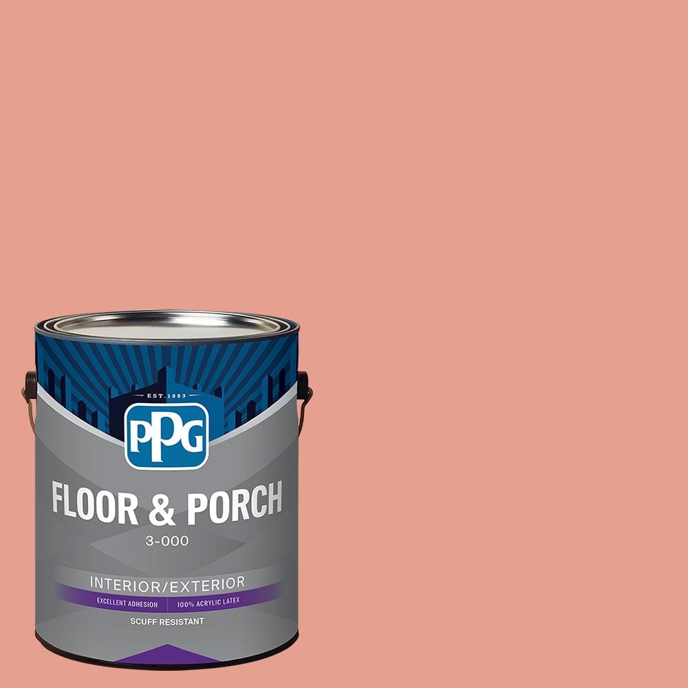 PPG 1 gal. PPG1191-4 Coral Blush Satin Interior/Exterior Floor and ...