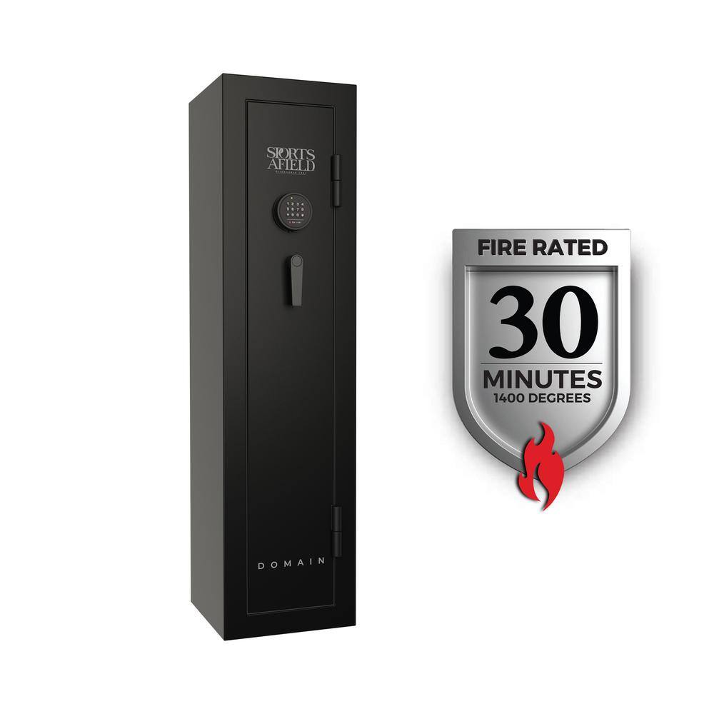 Sports Afield Domain 6-Gun Fireproof Electronic Lock Gun Safe, Black ...