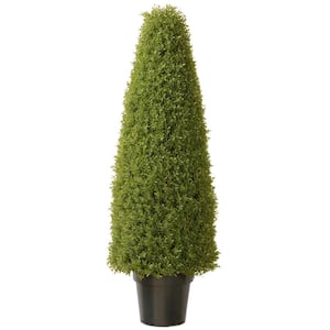 National Tree Company 48 in. Artificial Boxwood Tree with Dark Green ...