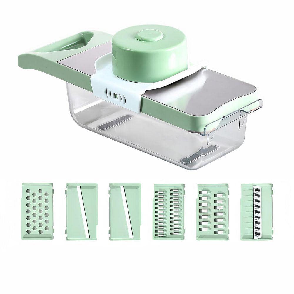 Lynzavix Plastic Mandoline Slicer with 6-Blades, Handheld Container ...