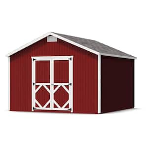 Little Cottage Co. Classic Gable 10 ft. x 12 ft. Outdoor Wood Storage Shed Precut Kit with Floor ...