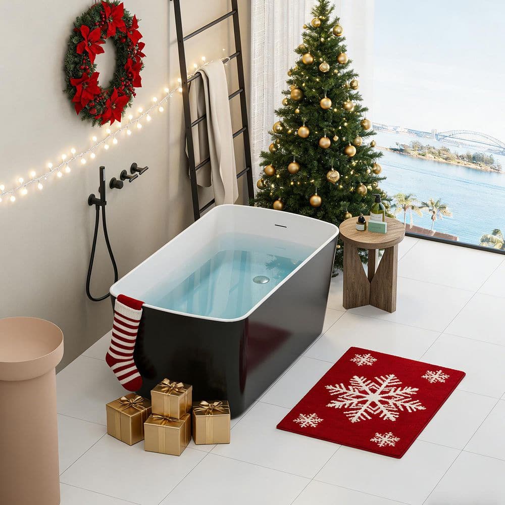 INSTER Muse 49 in. Acrylic Rectangle Flatbottom Freestanding Non ...