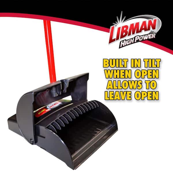 Libman 12 in. x 36 in. High Power Closed Lid Lobby Dustpan with Handle 916 - The Home Depot