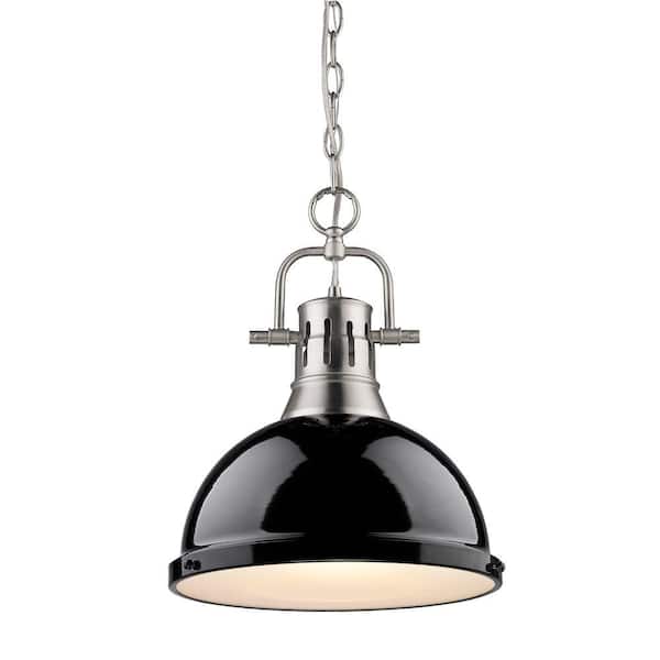 Golden Lighting Duncan Collection 1-Light Pewter Pendant 602LMPPWBK ...