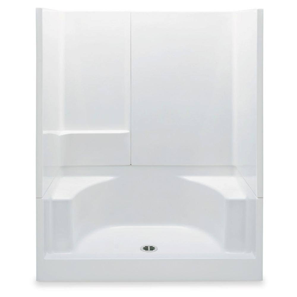 Aquatic Remodeline 60 in. x 34 in. x 72 in. 3-Piece Shower Stall with 2 ...