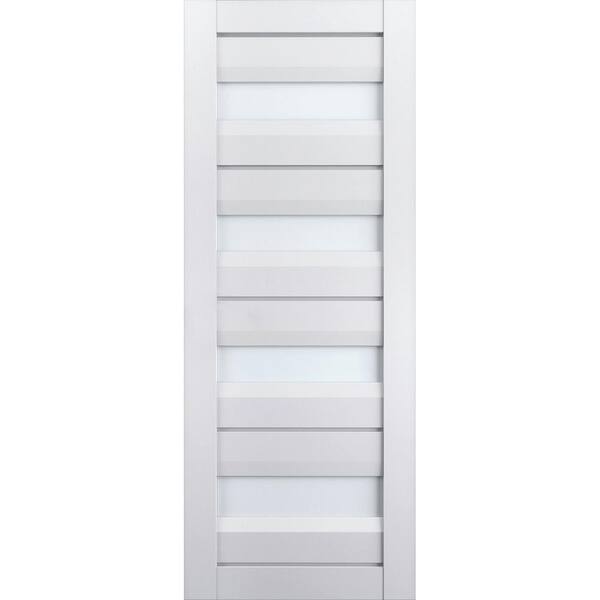 Sartodoors 28 in. x 30 in. Solid Wood Frosted glass White Interior Door ...