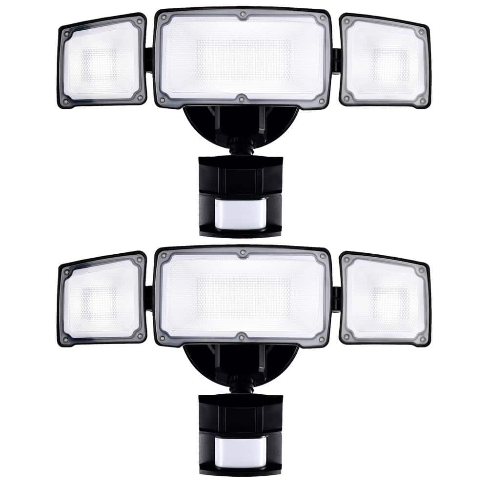 AWSENS Black 40-Watt 4000-Lumen 180° Motion or Dusk to Dawn Control 3 ...