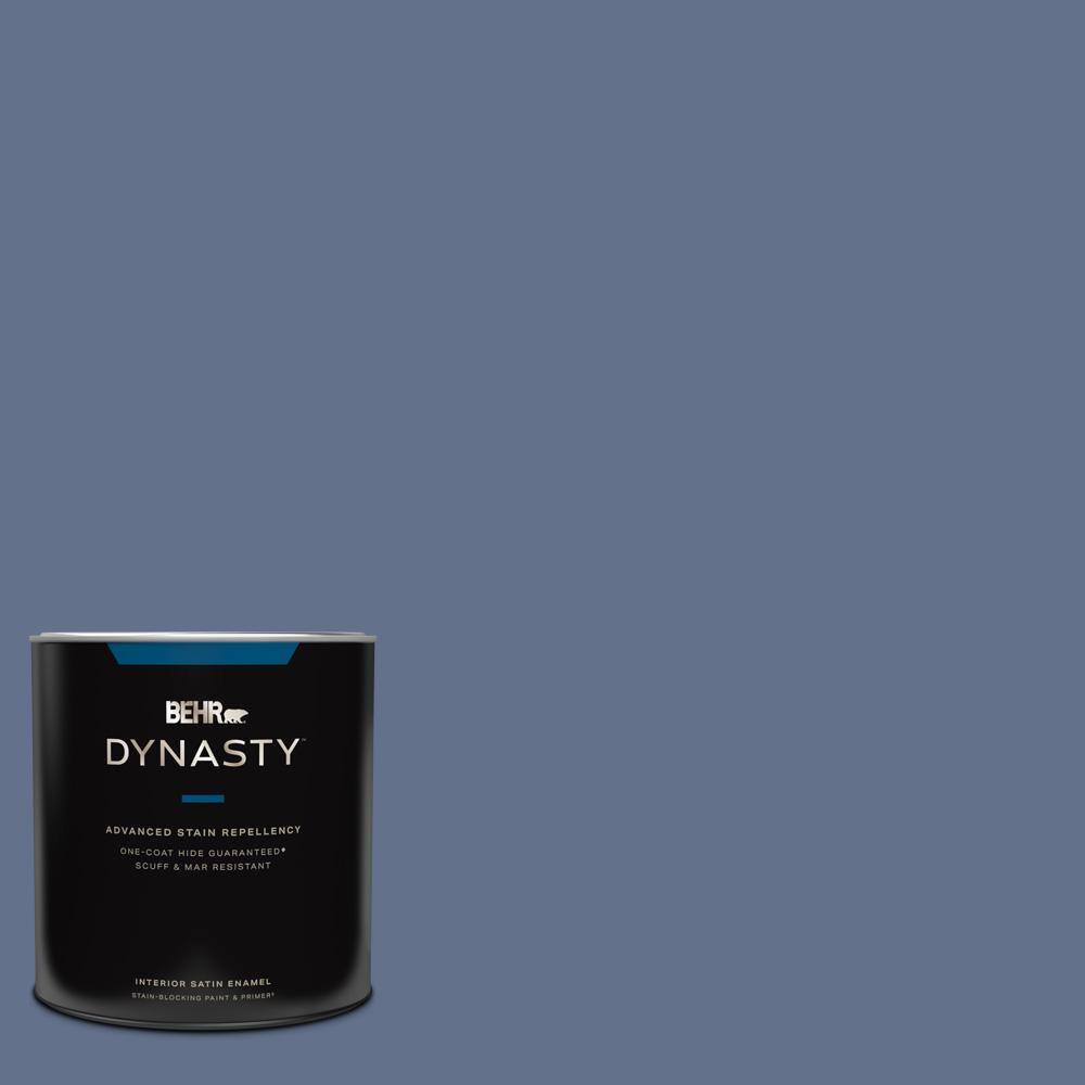 BEHR DYNASTY 1 qt. #600F-6 Atlantic Blue Satin Enamel Interior Stain ...