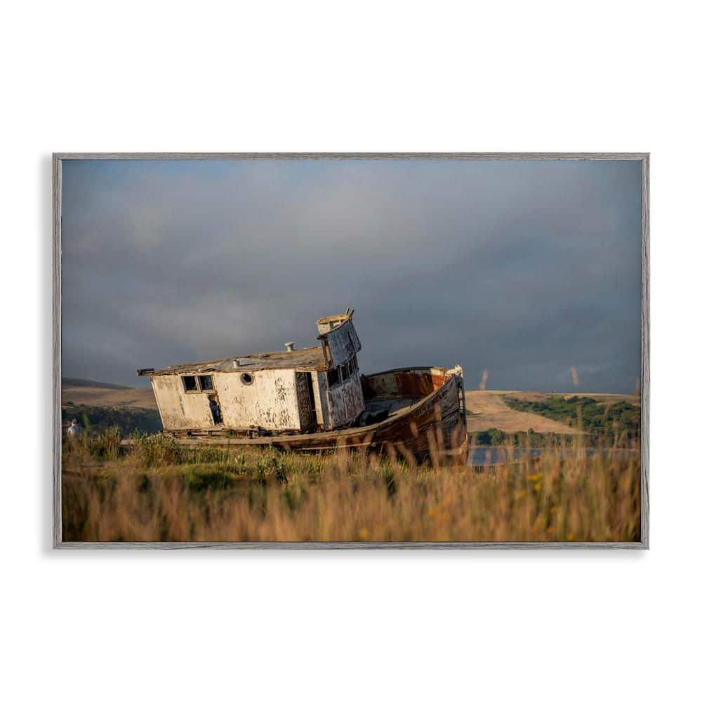 Stupell Industries Old Shipwreck on Beach by Crystal Lynn Collins Gray ...