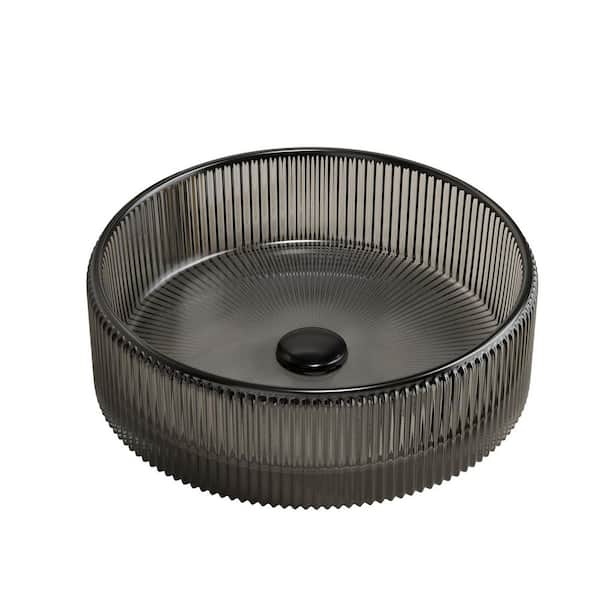 LUXSHERY 15"X15" Round Ceramic Vessel Sink Above Counter Small Bowl ...