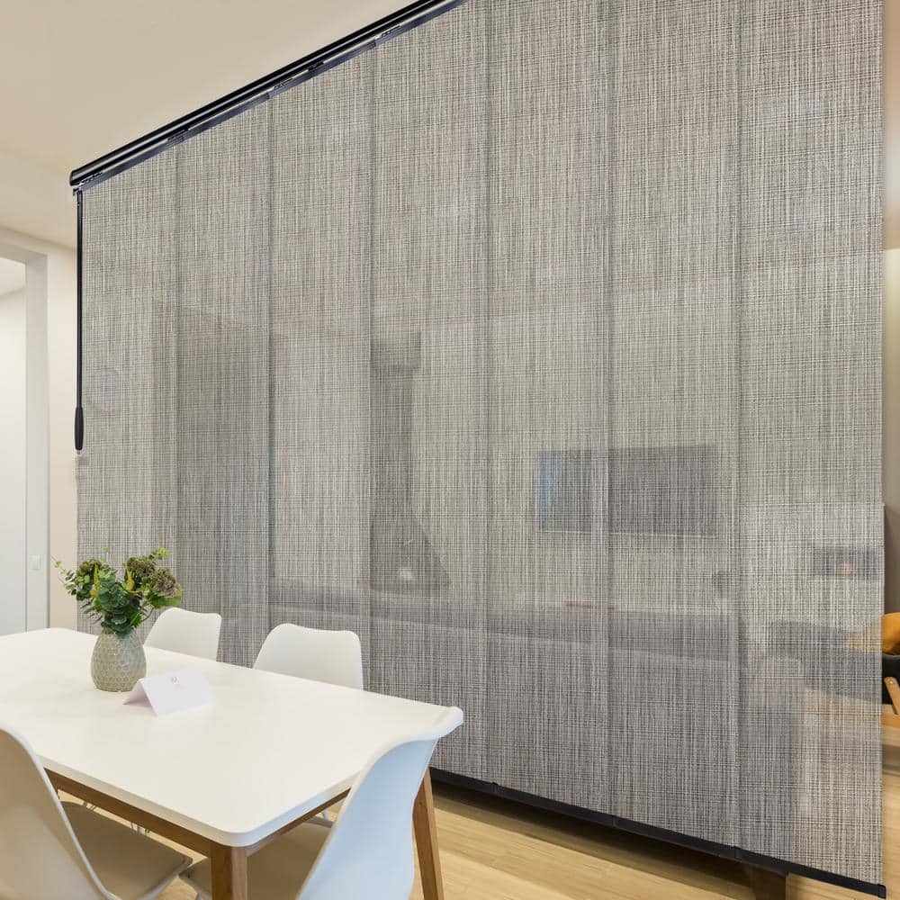 EMOH Stone 110 in.- 153 in. W x 116 in. L Adjustable 7-Panel Black ...