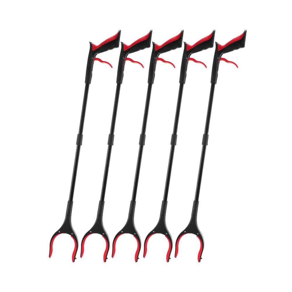Misopily 32 in. Foldable Trash Grabber Reacher Tool Red Black Long ...