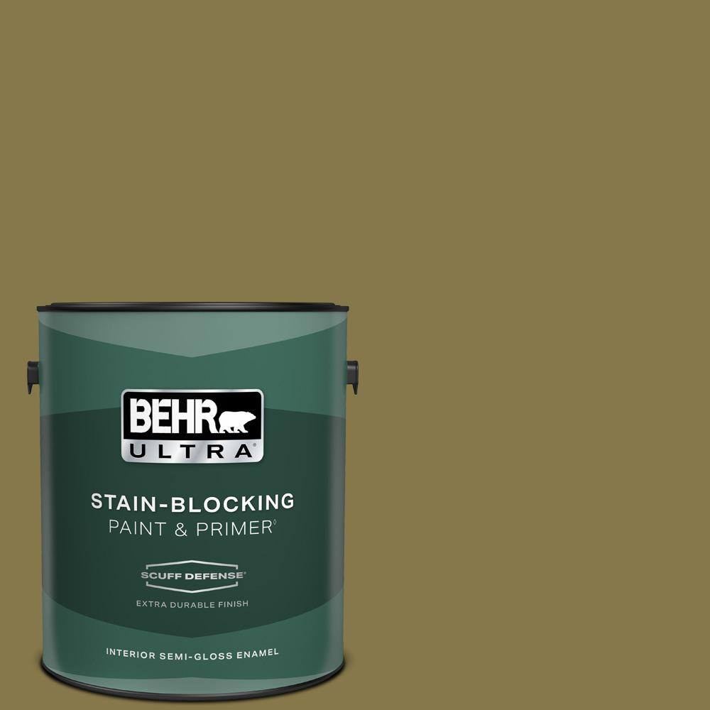 BEHR ULTRA 1 gal. #M330-7 Green Tea Leaf Extra Durable Semi-Gloss ...