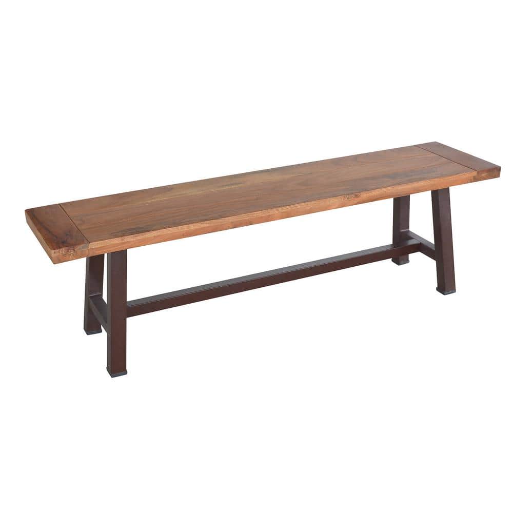 UPC 027077806953 - 63 in. Brown Indoor/Outdoor Bench with Acacia Top ...