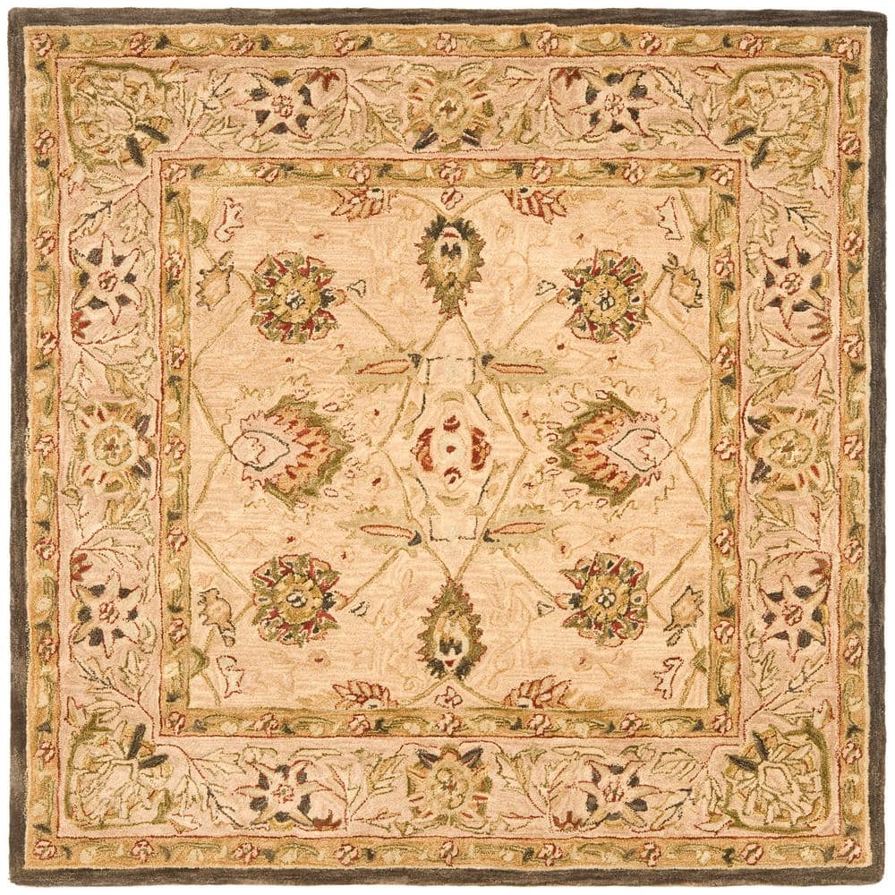SAFAVIEH Anatolia Beige 8 ft. x 8 ft. Square Border Area Rug AN512A-8SQ ...