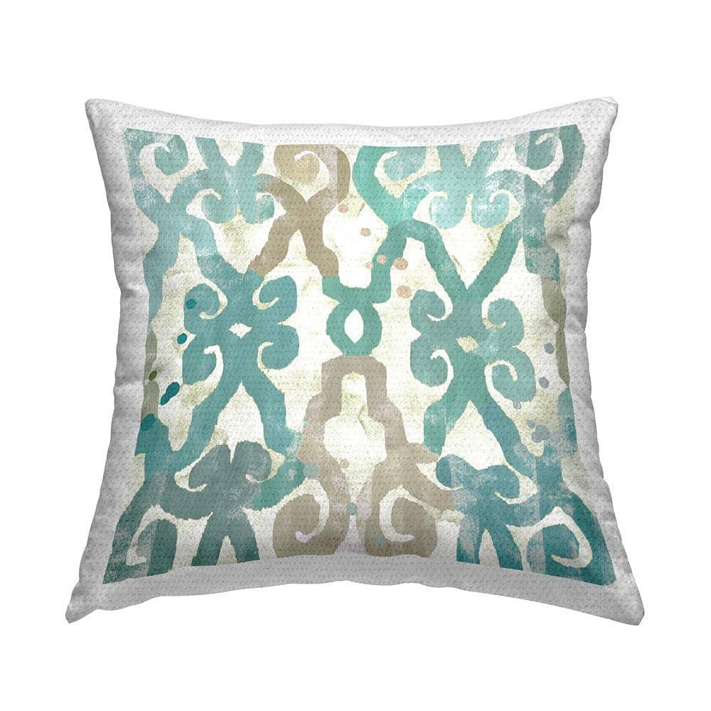 Stupell Industries Blue Geometric Outline Pattern Blue Square Outdoor ...