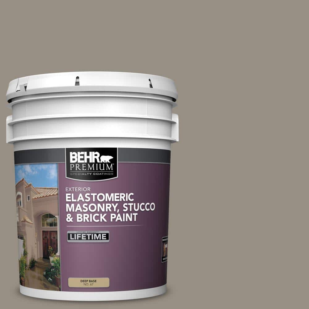 BEHR PREMIUM 5 gal. #N320-5 Gray Squirrel Elastomeric Masonry, Stucco ...