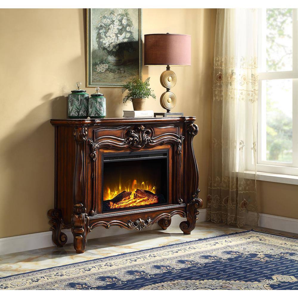 Acme Furniture Versailles 47 in. Freestanding Wooden Electric Fireplace ...