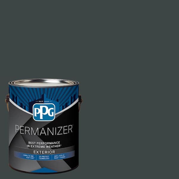 PERMANIZER 1 gal. PPG14-05 Dark As Night Flat Exterior Paint PPG14-05PZ ...