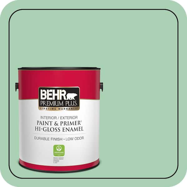 BEHR PREMIUM PLUS 1 gal. #460D-4 Aloe Essence Hi-Gloss Enamel Interior ...