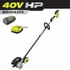 RYOBI 40V HP Brushless Stick Lawn Edger with 4.0 Ah Battery and Charger ...