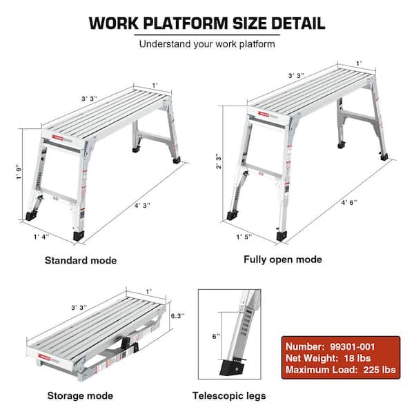 Aluminum Work Platform Bench