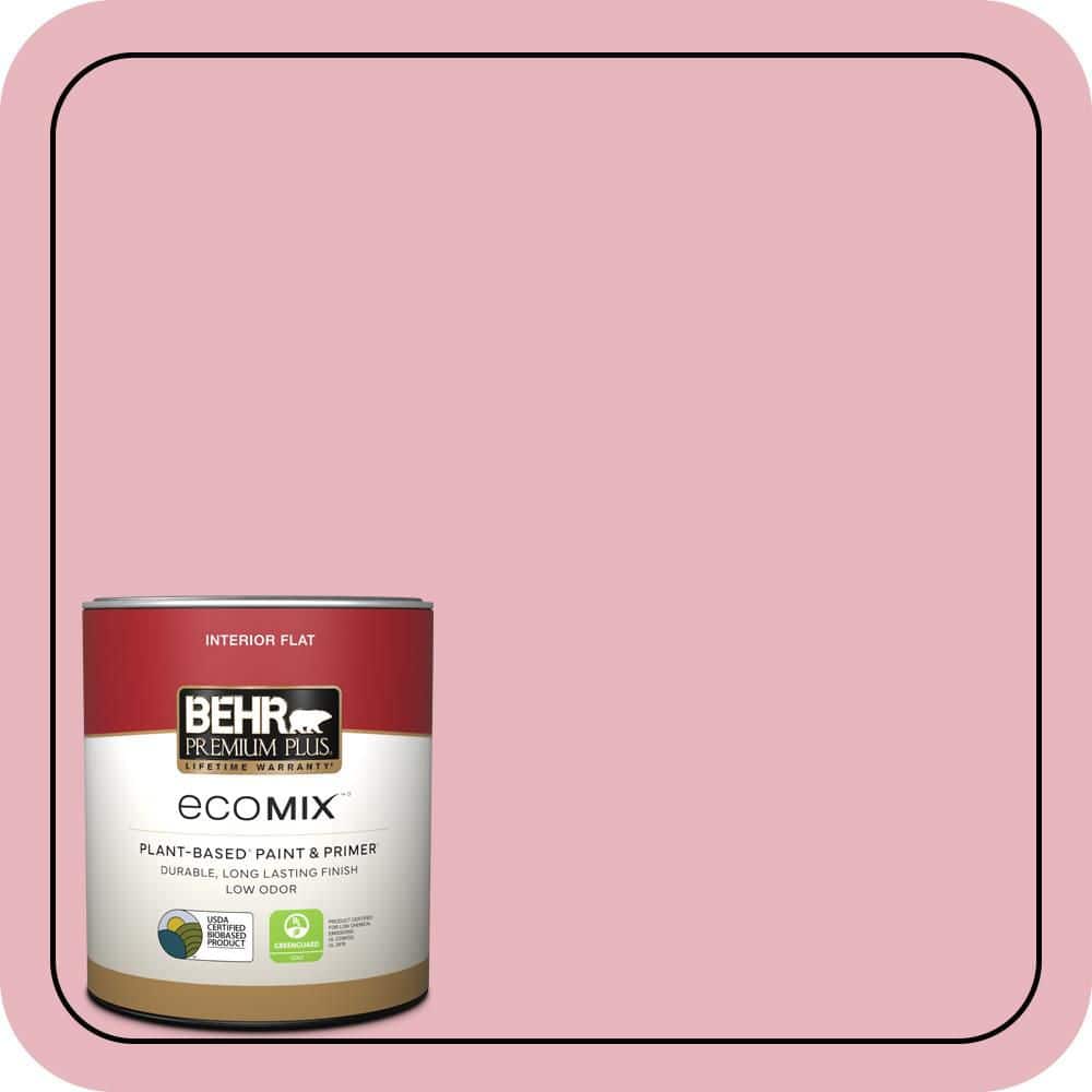BEHR PREMIUM PLUS 1 qt. #110C-2 Colonial Rose Flat EcoMix Plant-Based ...