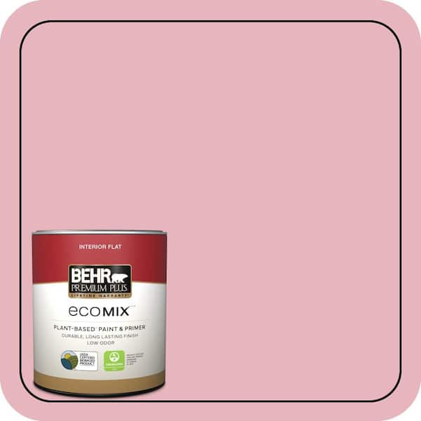 BEHR PREMIUM PLUS 1 qt. #110C-2 Colonial Rose Flat EcoMix Plant-Based ...