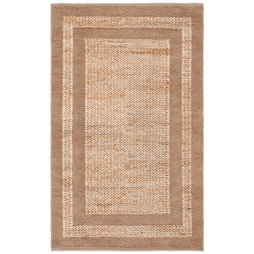 SAFAVIEH Natural Fiber Beige 6 ft. x 9 ft. Border Woven Area Rug ...