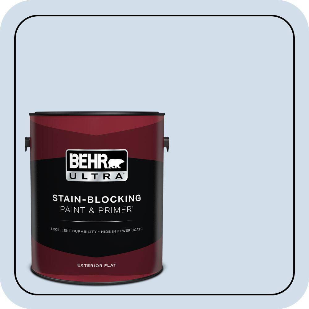 BEHR ULTRA 1 gal. #M530-1 Ice Drop Flat Exterior Paint & Primer 485001 ...