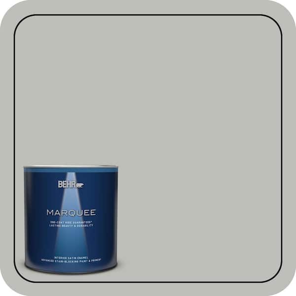 BEHR MARQUEE 1 qt. #PPU24-17 Hailstorm Gray Satin Enamel Interior Paint ...