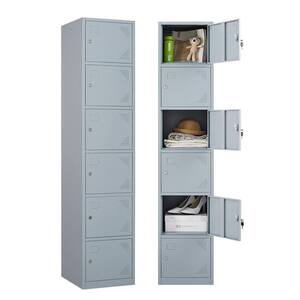 Metal Locker 4 Doors Employees Locker Storage Cabinet in Gray SXB939690 ...