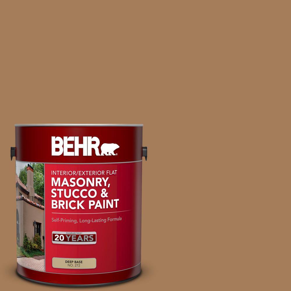 BEHR 1 gal. #270F-6 Fudge Truffle Flat Interior/Exterior Masonry ...