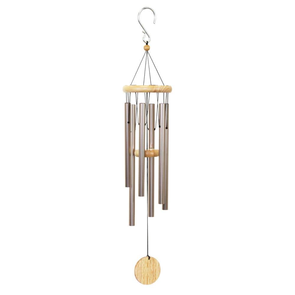 Exhart Champagne Medium Metal Wind Chimes 80840-H - The Home Depot
