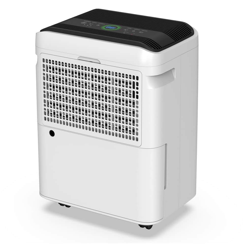 Elexnux 50 pt. 4500 sq.ft. Portable Dehumidifier with Bucket in White ...