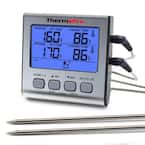 ThermoPro TP16 Digital Stainless Steel Cooking Thermometer for Smoker ...