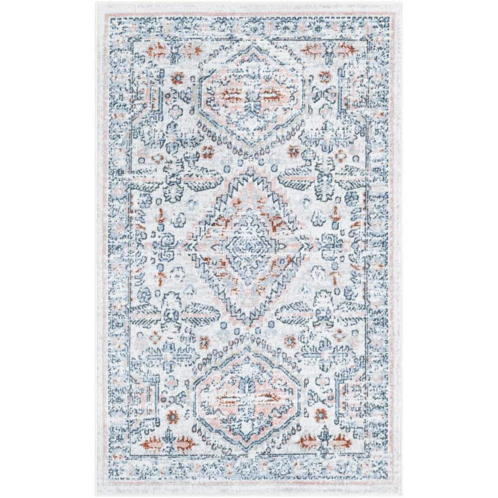 Unique Loom Kamala Washable Oriental Ivory 3 ft. 3 in. x 5 ft. 3 in ...