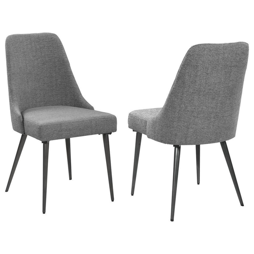 Coaster Alan Gray Fabric Upholstered Dining Chairs Set of 2 190442 ...