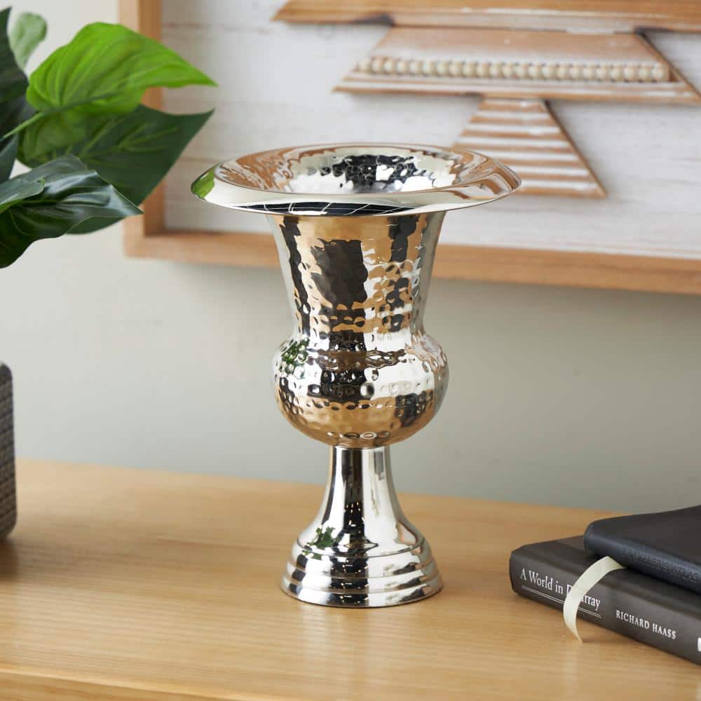 Litton Lane Silver Goblet Inspired Hammered Aluminum Metal Decorative ...