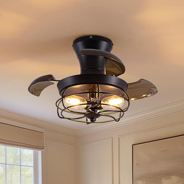 Pacific Core 22 in. Indoor Industrial Black Small Caged Retractable Low ...