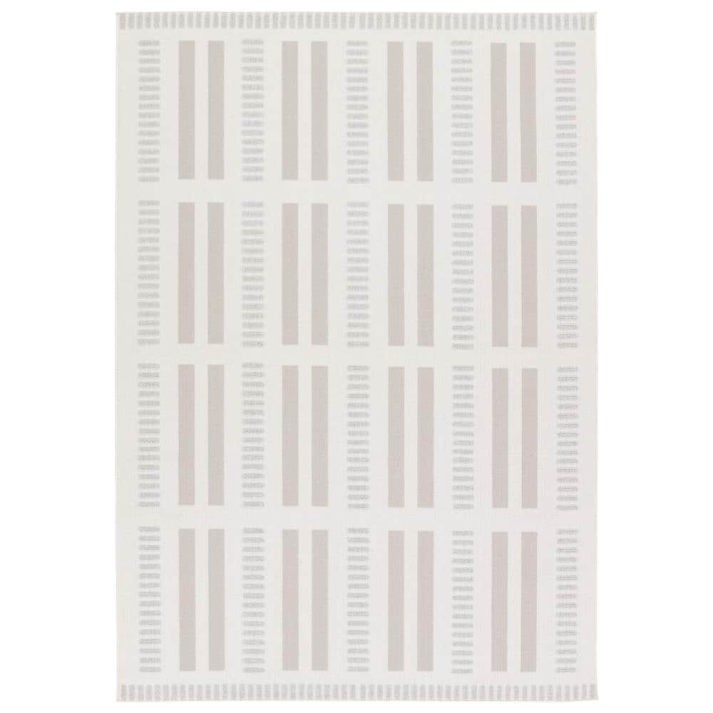 VIBE BY JAIPUR LIVING Adisa 4 ft. x 6 ft. Cream/Gray Striped Indoor ...