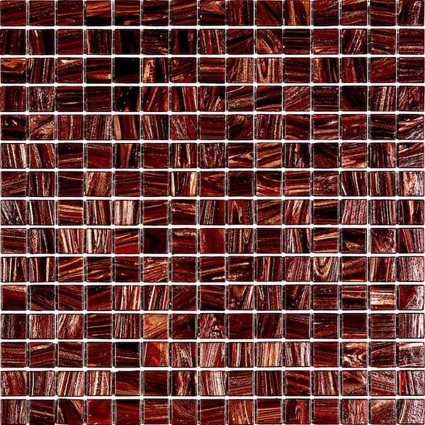 Apollo Tile Celestial Glossy Fire Brick Red 12 in. x 12 in. Glass ...
