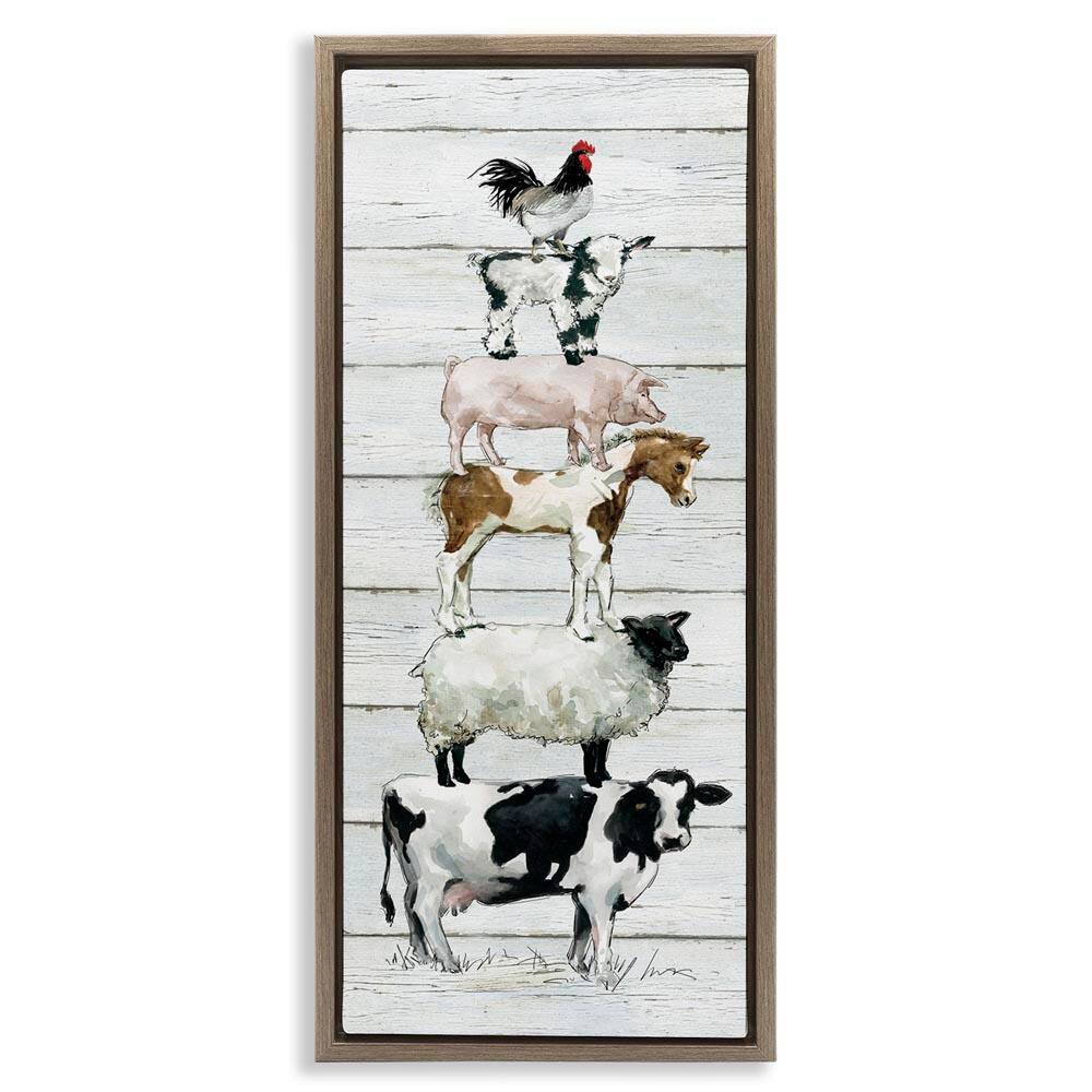 Stupell Industries Country Farm Animal Stack by Carol Robinson Brown ...